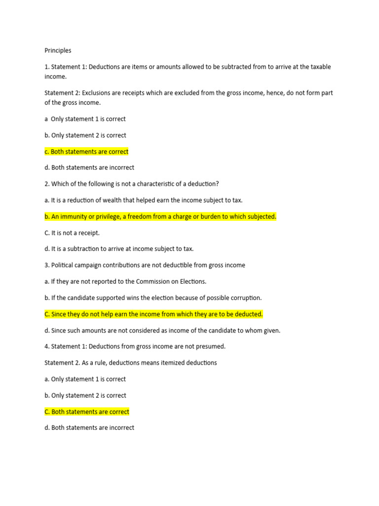 Tax Deductions and Exemptions Explained | PDF