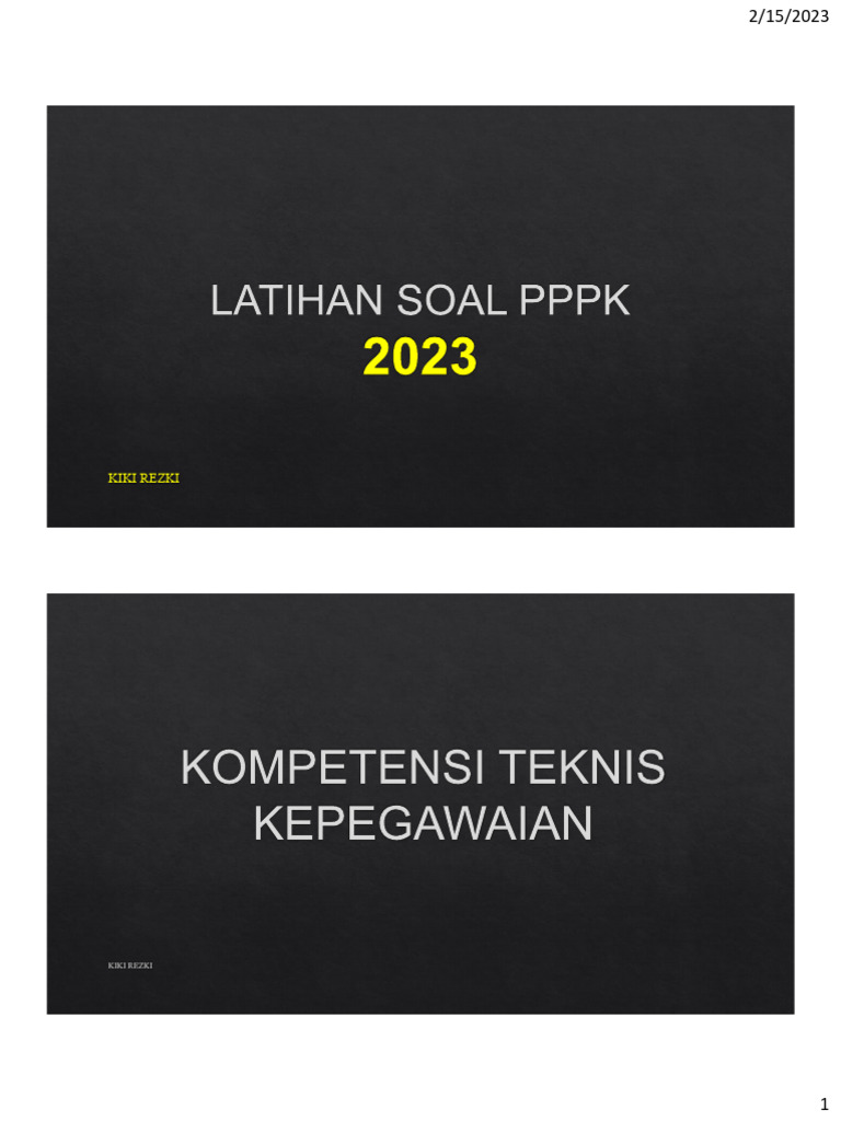 Latihan Soal PPPK Tahun 2023 | PDF