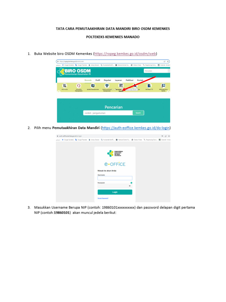 Tutorial Pemutakhakhiran Data Mandiri | PDF