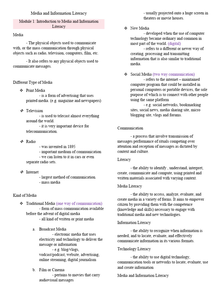 Media and Information Literacy | PDF