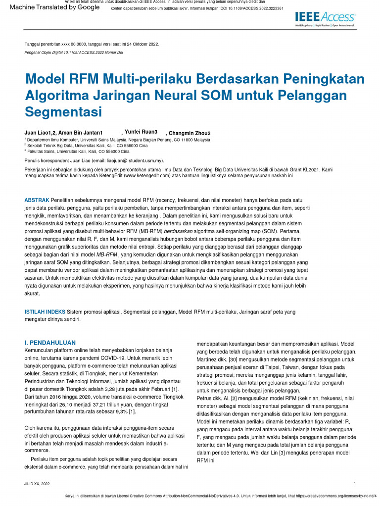 SOM Multi-Behavior RFM Model Based On Improved SOM Neural Network Algorithm For Customer ...
