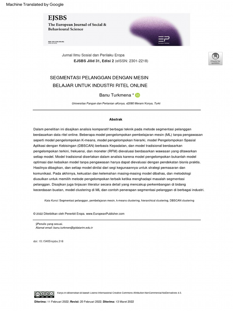 SLR - CUSTOMER SEGMENTATION WITH MACHINE - IDN - 1x | PDF