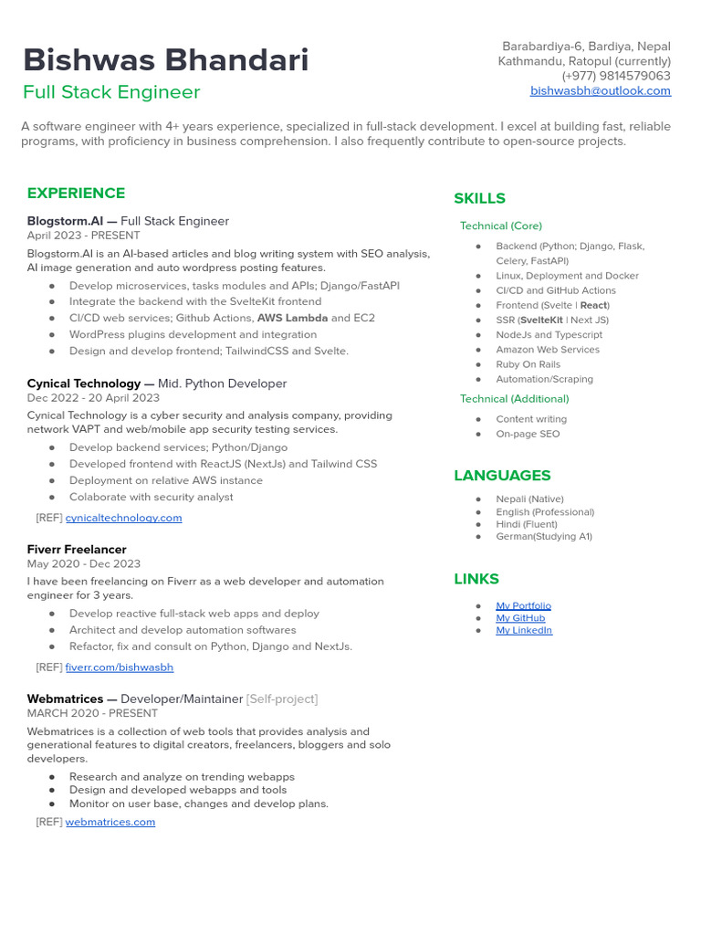 Full-Stack Developer Portfolio | PDF | Computers