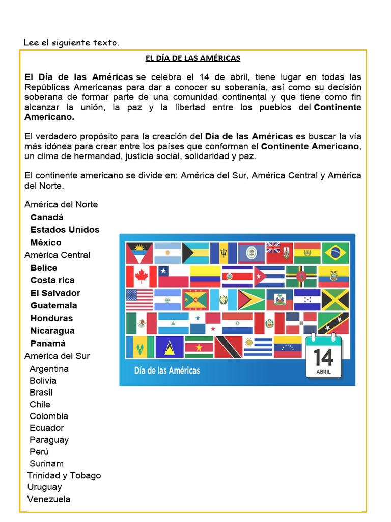 El Día de Las Américas | PDF | Ciencias sociales