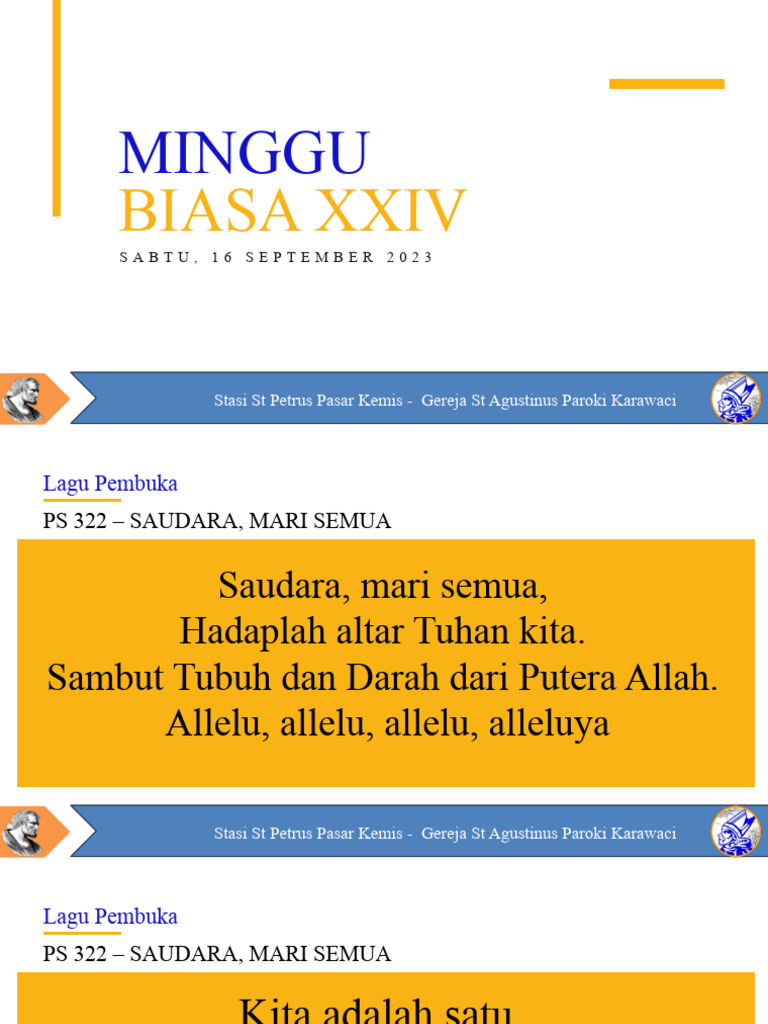 Teks Misa Minggu Biasa Xxiiii, Sabtu 16 September 2023 - Copy | PDF