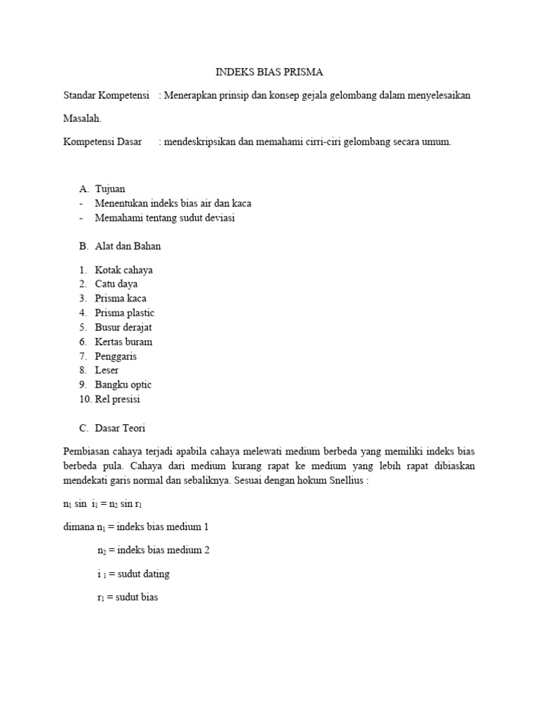Indeks Bias Prisma | PDF