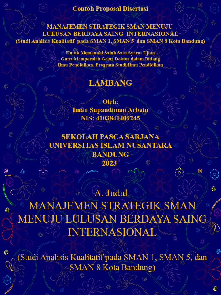 Contoh Sistematika Proposal Disertasi | PDF