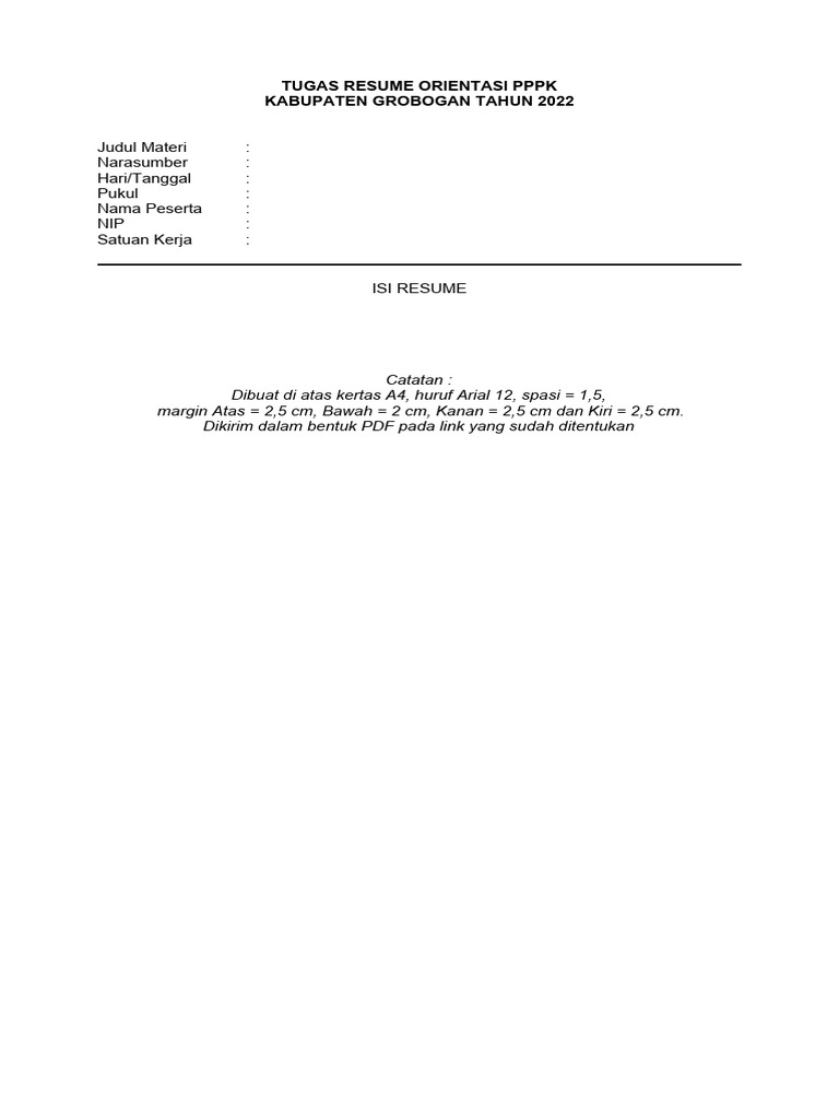 Format Tugas Resume | PDF