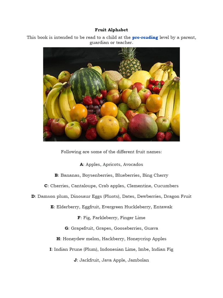 Fruit Alphabet | PDF