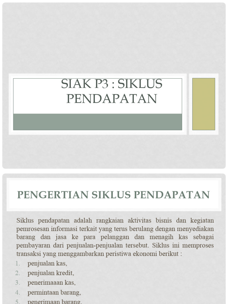 Pertemuan 3 Siklus Pendapatan | PDF