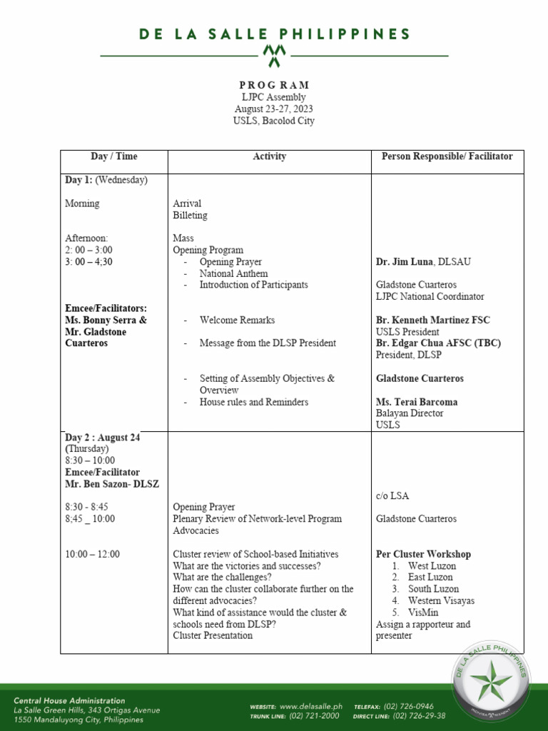 LJPC Assembly 2023 Program - Final | PDF | Science & Mathematics LJPC Assembly 2023 Program - Final | PDF | Science & Mathematics