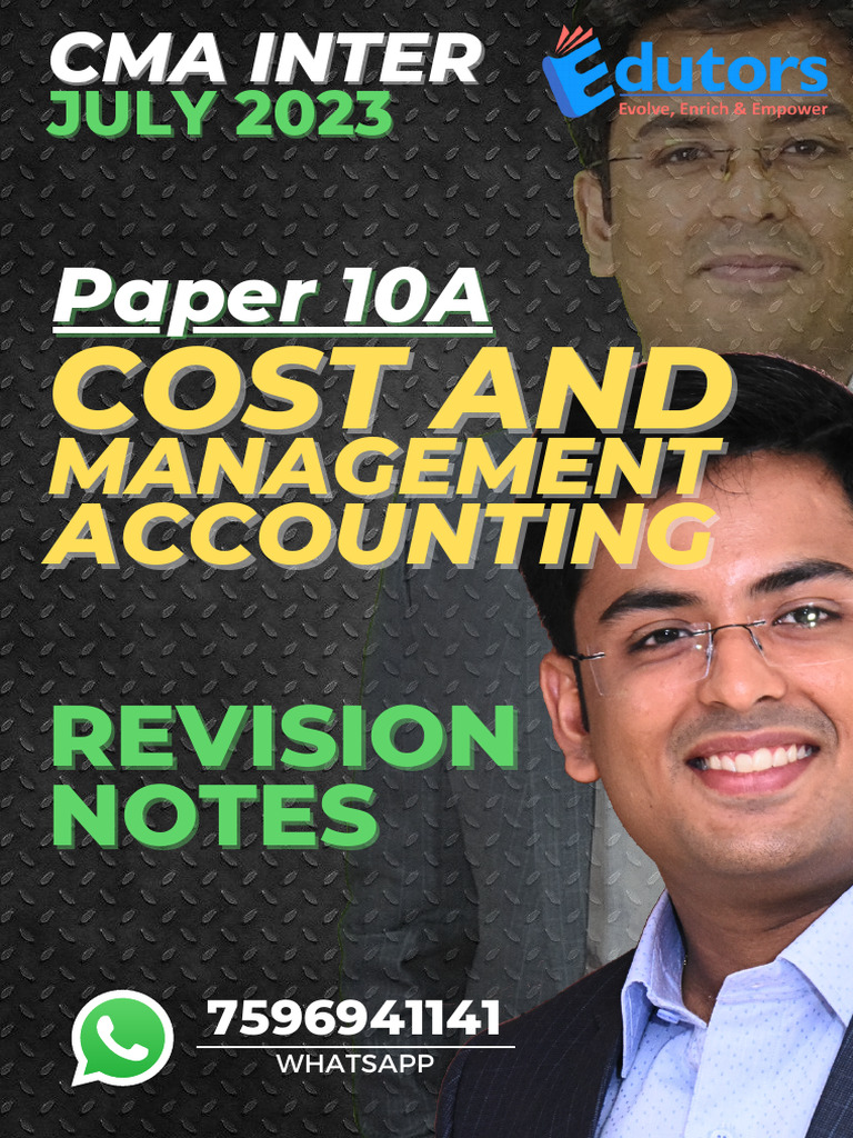 CMA Inter Paper 10A Notes | PDF | Management Accounting | Business ...
