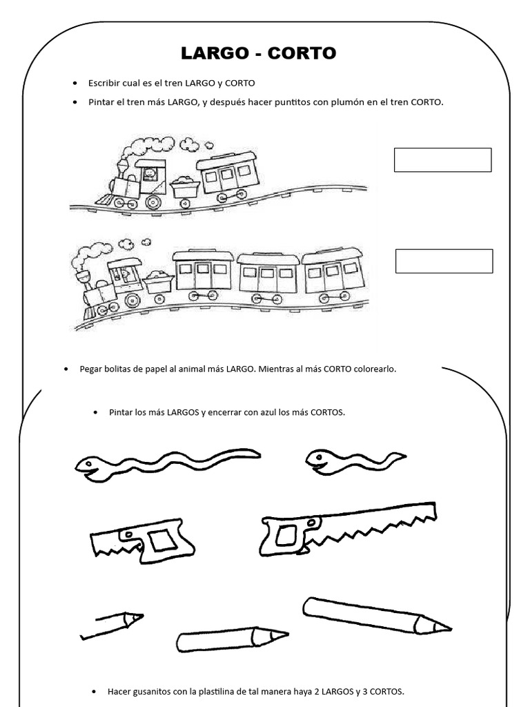 Nociones Espaciales De Largo Y Corto Grandes Pdf