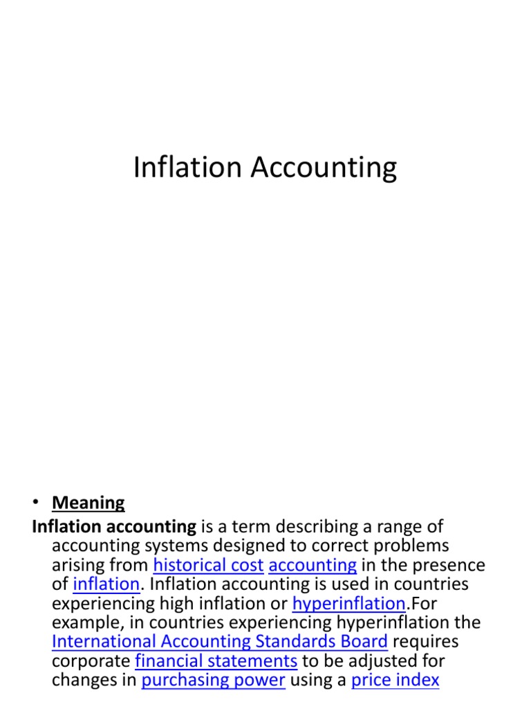 Inflation Accounting | PDF | Inflation Accounting | Purchasing Power Parity