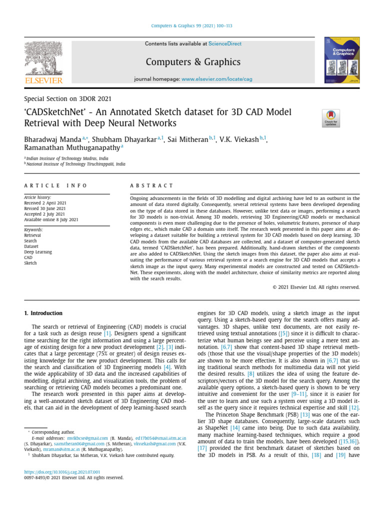 CADSketchNet' - An Annotated Sketch Dataset For 3D CAD Model Retrieval With Deep Neural Networks ...