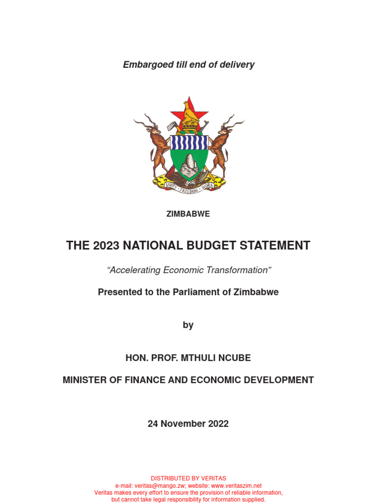 The 2023 National Budget Statement | PDF