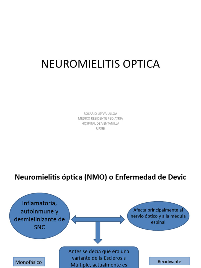 Neuromielitis Optica Expo | PDF | Medicina CLINICA | Enfermedades y ...