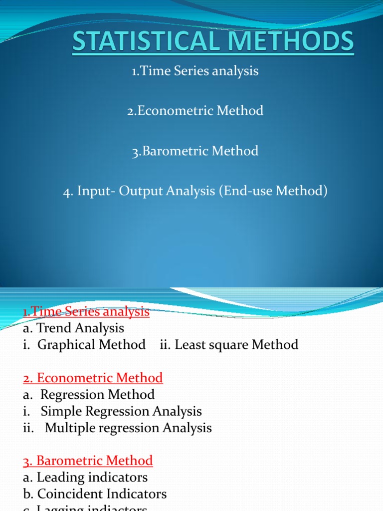 Statistical Methods | PDF | Linear Trend Estimation | Regression Analysis