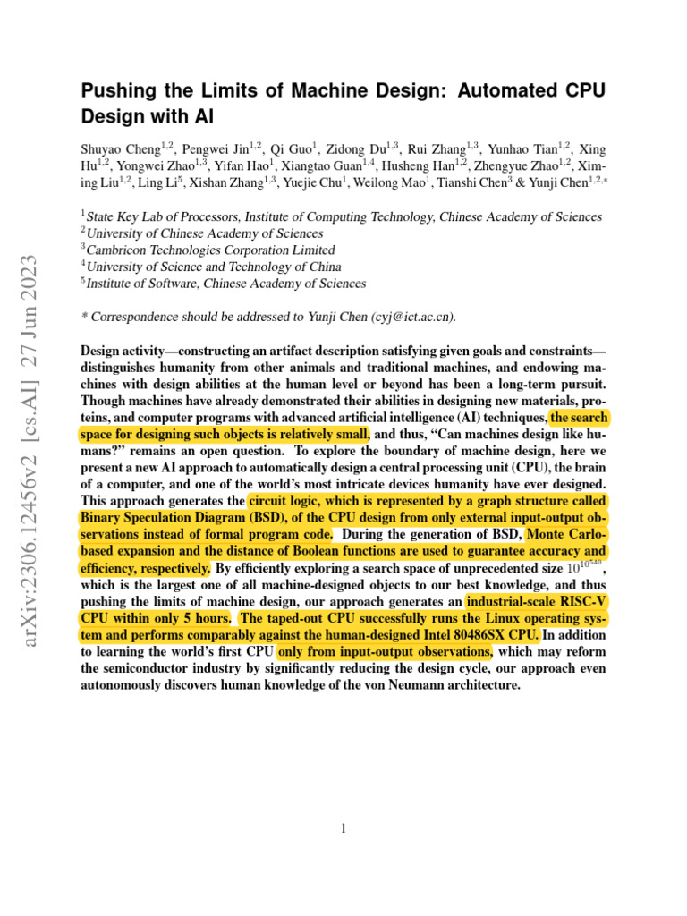 Design CPU With AI Only | PDF | Central Processing Unit | Computer ...