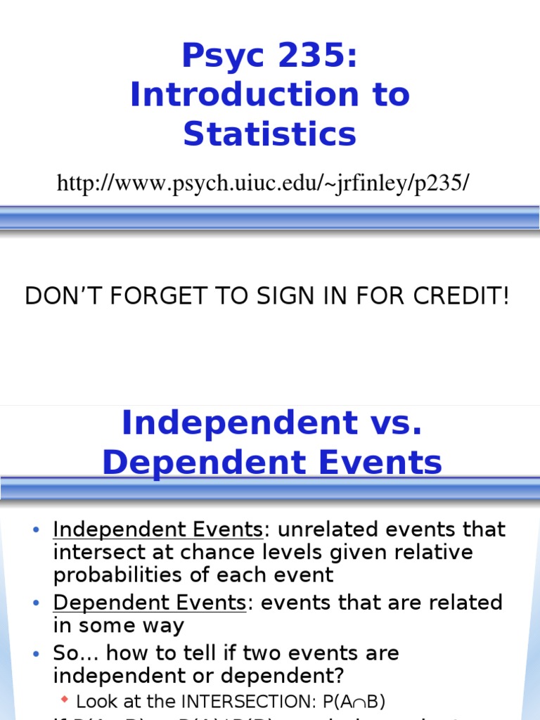Psyc 235: Introduction To Statistics: Don'T Forget To Sign in For ...