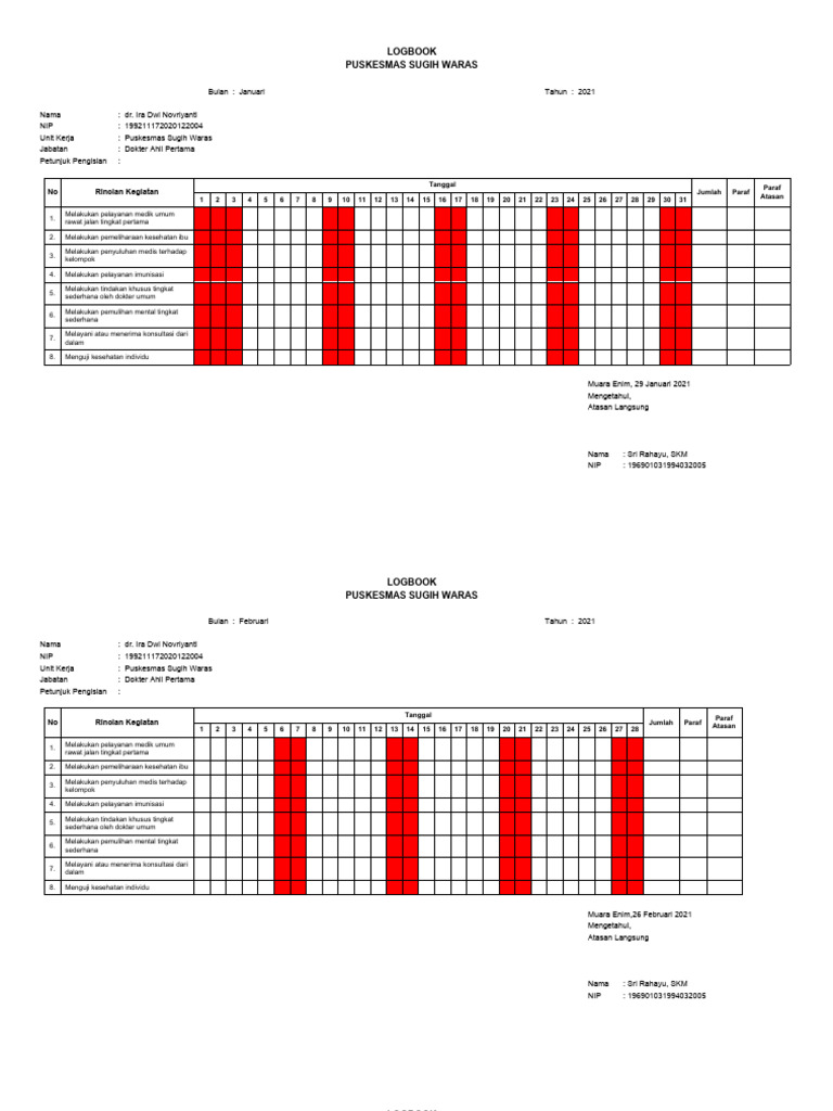 Logbook 2021-2022 | PDF