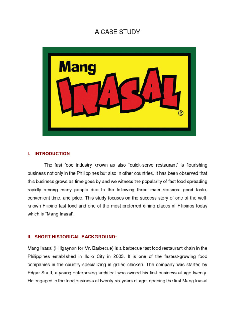 Mang Inasal Case Study - 1 | PDF