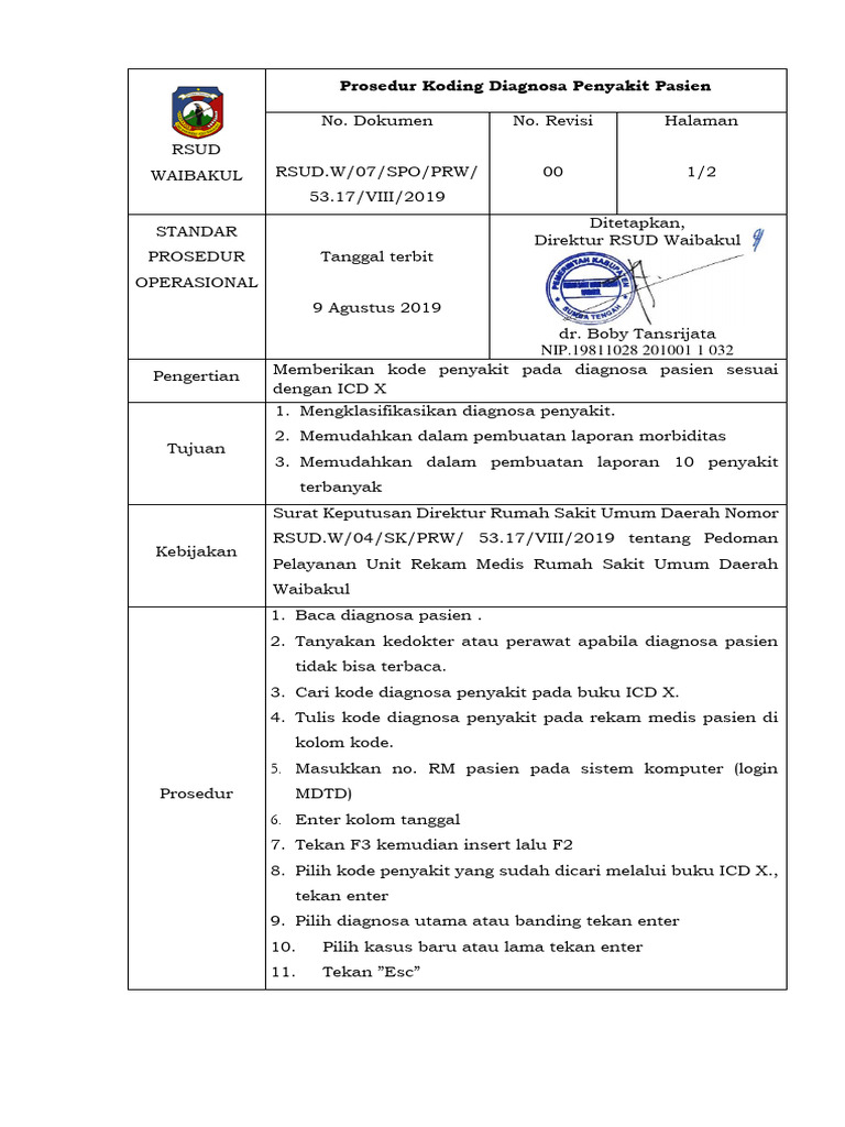 Spo Koding Diagnosa | PDF