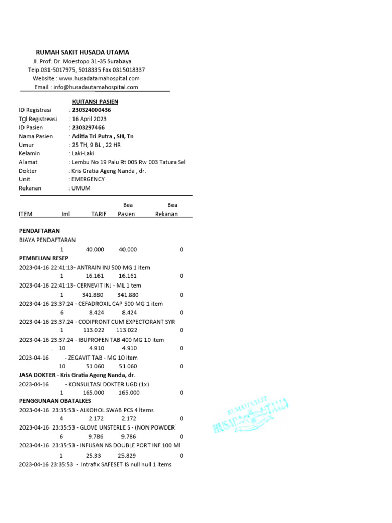Surat Sakit Adit | PDF