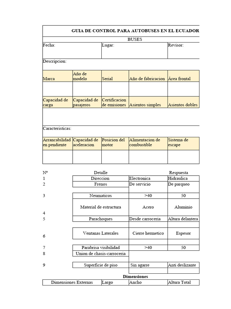 Guia de Control para Buses Del Ecuador | PDF | Autobús | Coche