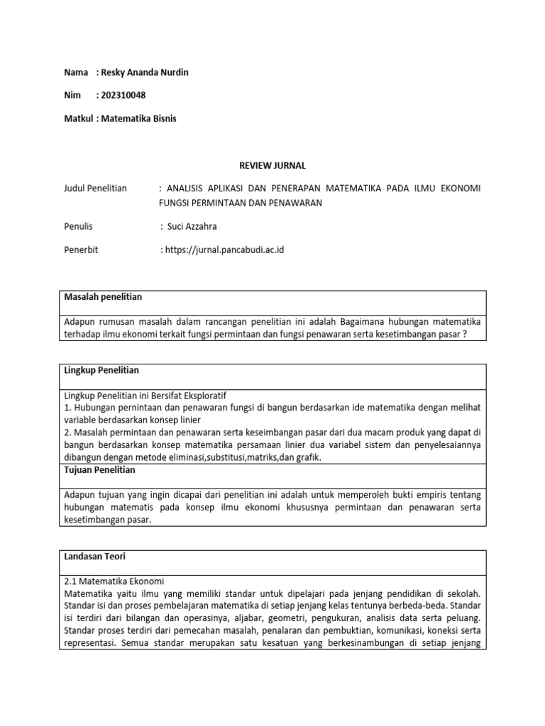 Review Jurnal V Matbis 202310048 Resky Ananda Nurdin | PDF