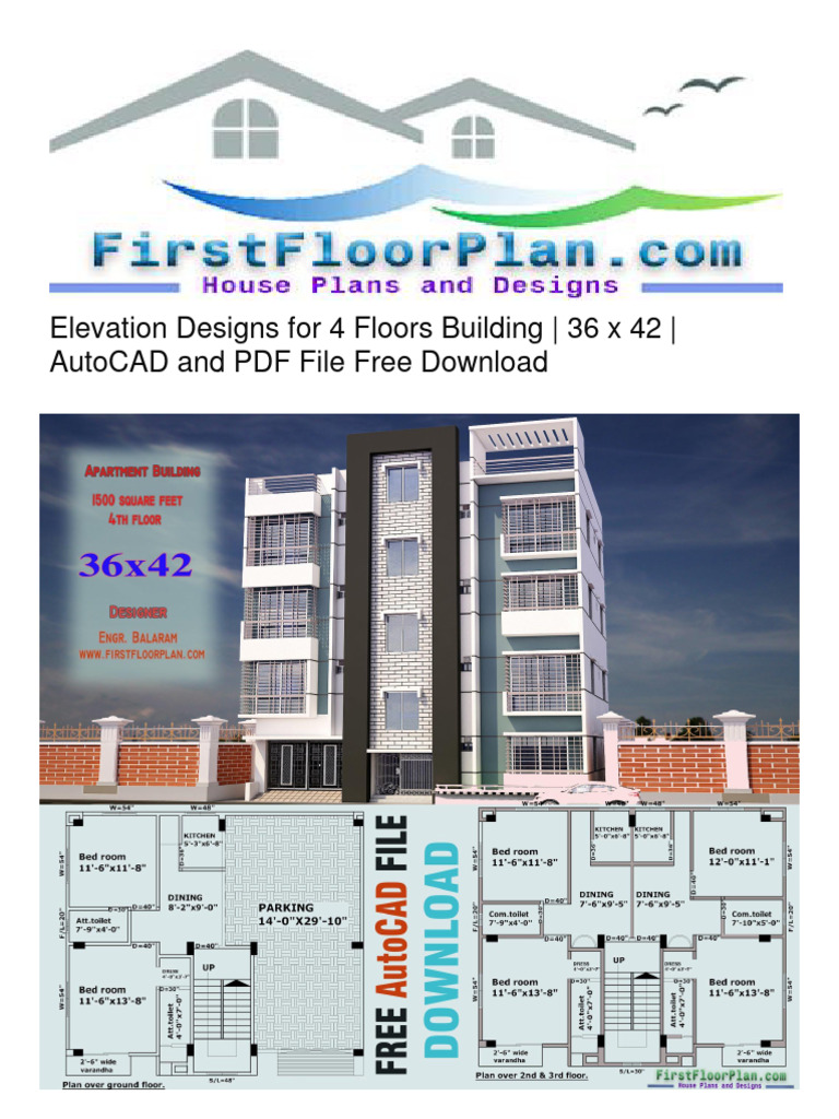 Elevation Designs For 4 Floors Building | PDF
