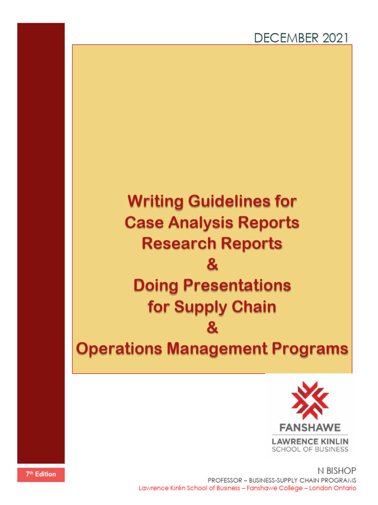 Writing Reports For Business SCM & OPM Programs - 7th Edition | PDF | Abstract (Summary) | Apa Style