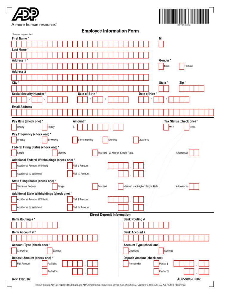 Employee Information Form | PDF