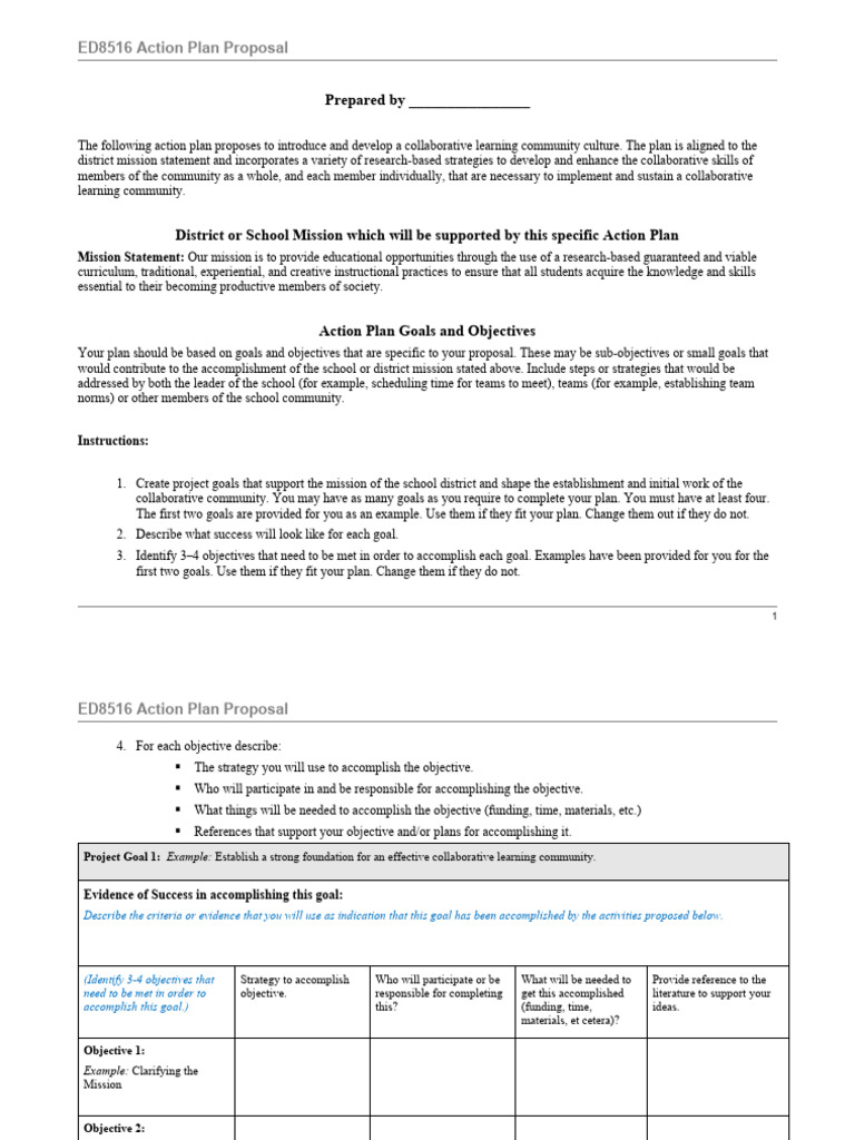 CF EDD8516 Action Plan Template | PDF | Career & Growth | Art