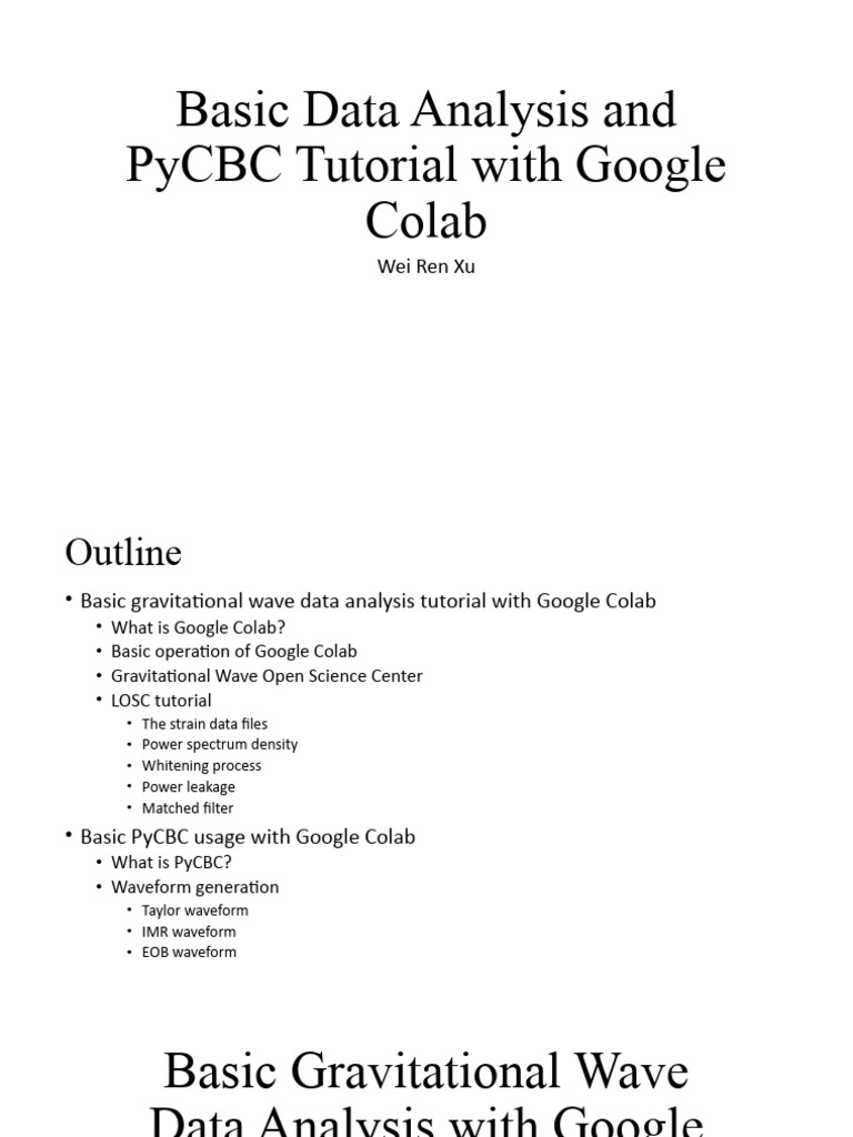 Basic Data Analysis and Pycbc Tutorial With Google | Download Free PDF ...