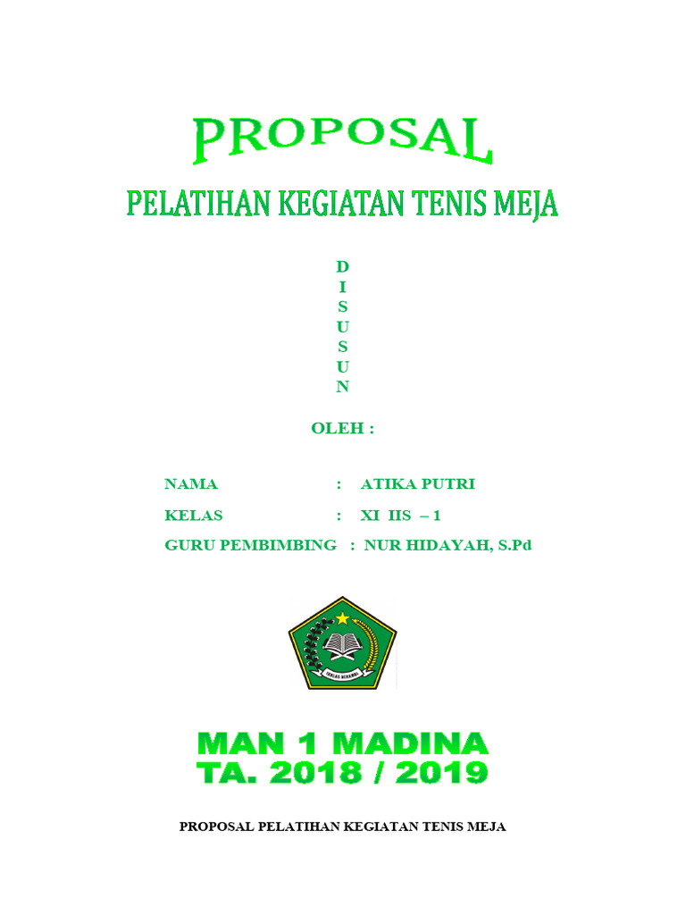 Proposal Pelatihan Tenis Meja | PDF