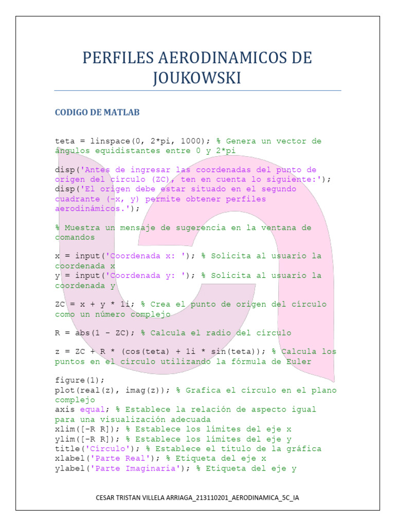 Perfiles Aerodinamicos de Joukowski | PDF Perfiles Aerodinamicos de Joukowski | PDF