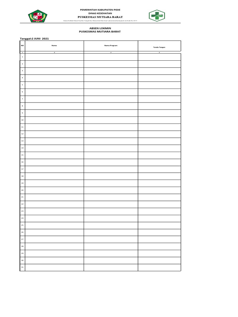 Absen Lokmin Dan Apel Pagi | PDF