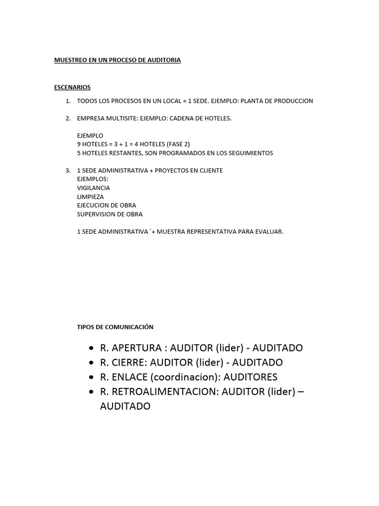 Muestreo en Un Proceso de Auditoria | PDF Muestreo en Un Proceso de Auditoria | PDF