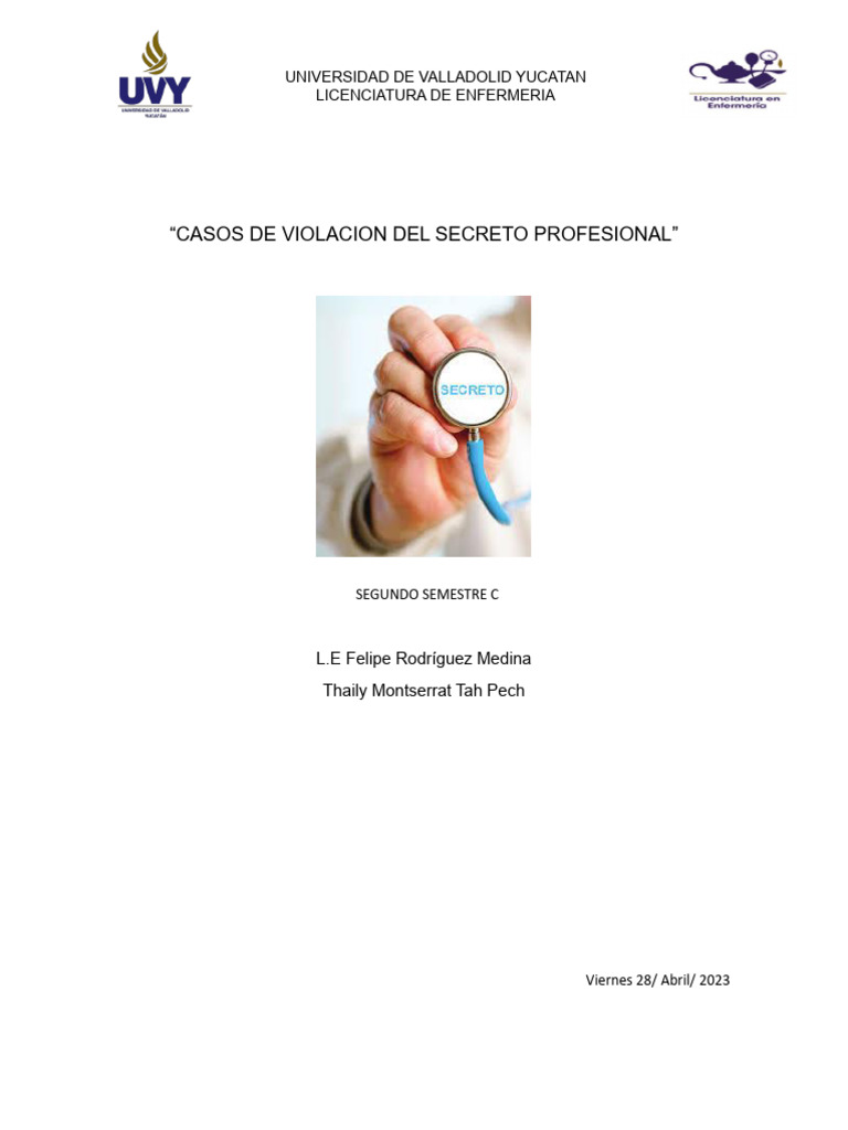 Violacion Del Secreto Profesional | PDF