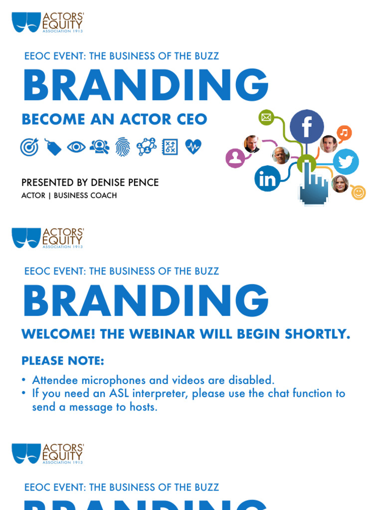 Become An Actor CEO Presentation From Actors Equity | PDF