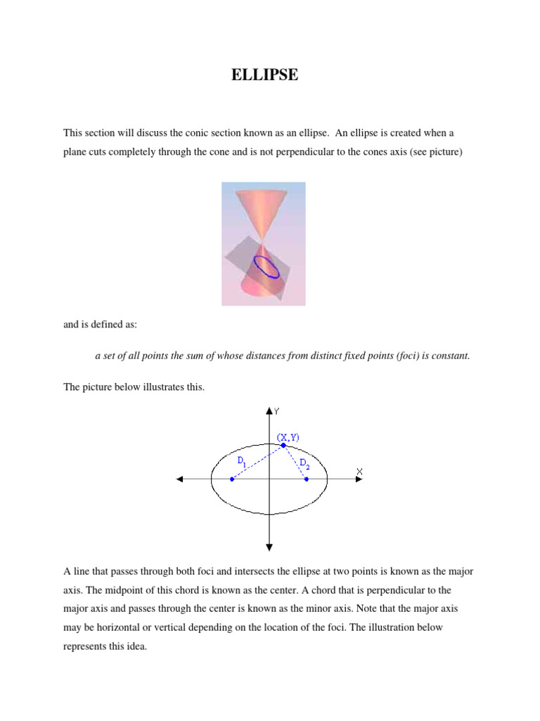 Math2412 Ellipse | PDF
