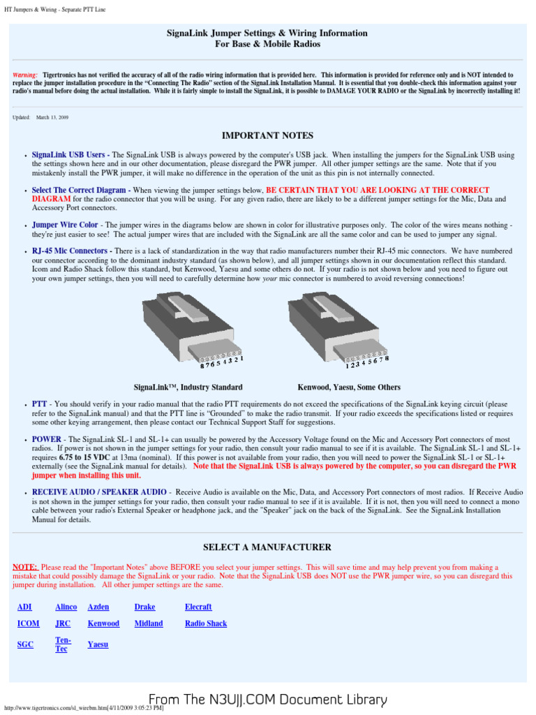 HT JUMPERS DAN WIRING - SEEPARATE PTT LINE | PDF