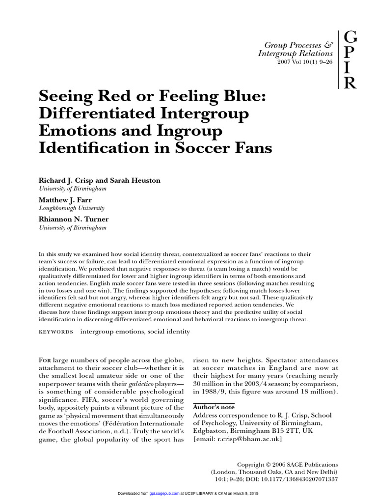 Seeing Red or Feeling Blue Differentiated Intergroup Emotions and ...