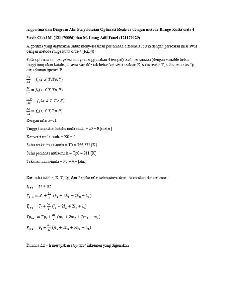 Algoritma Dan Diagram Alir Optimasi Reaktor | PDF