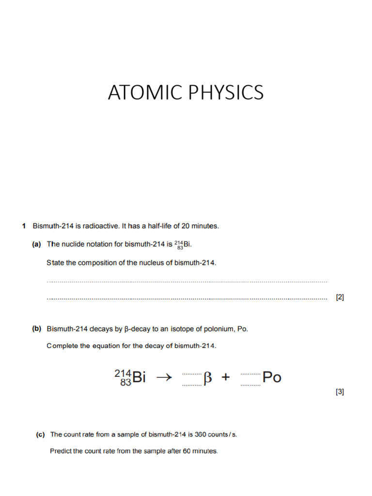 Atomic Physics Questions | PDF