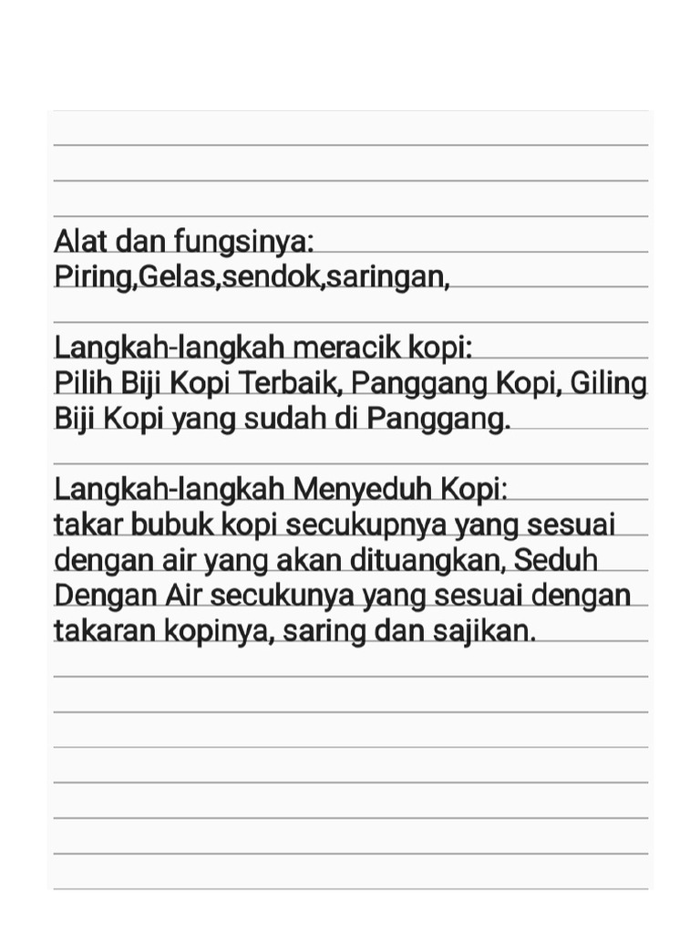 TPM 3 Membuat Langkah-Langkah Meracik Dan Menyeduh Kopi - (Siti Kulsum ...
