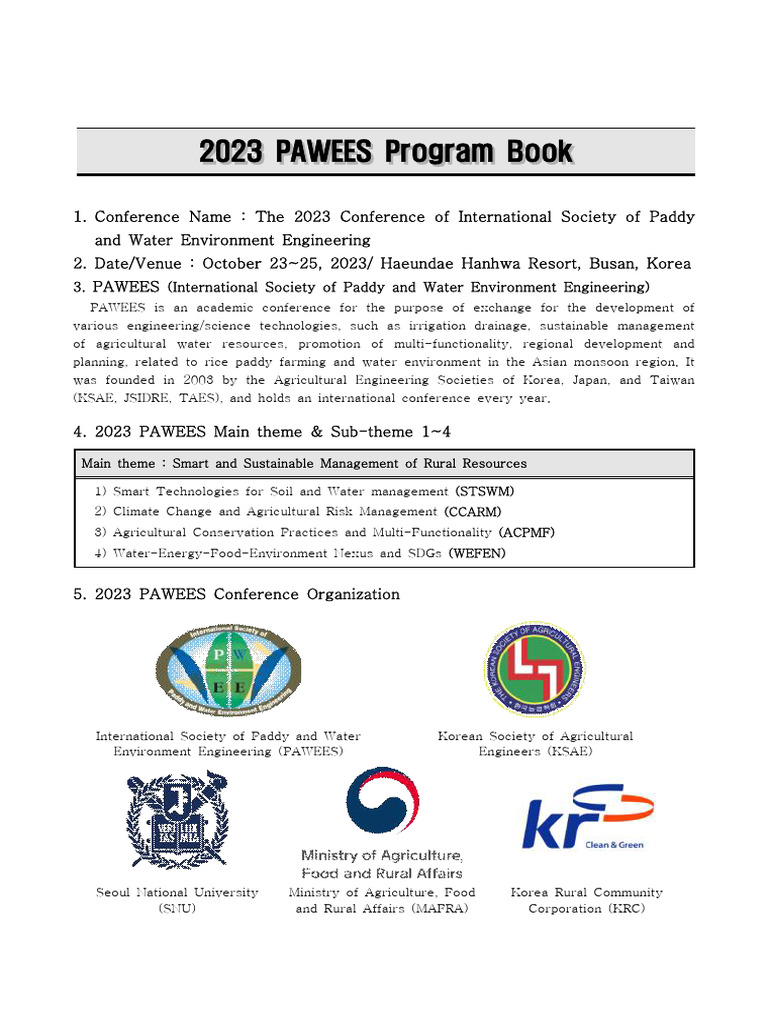 PAWEES 2023 Program Book Ver.9 1011 Final | PDF