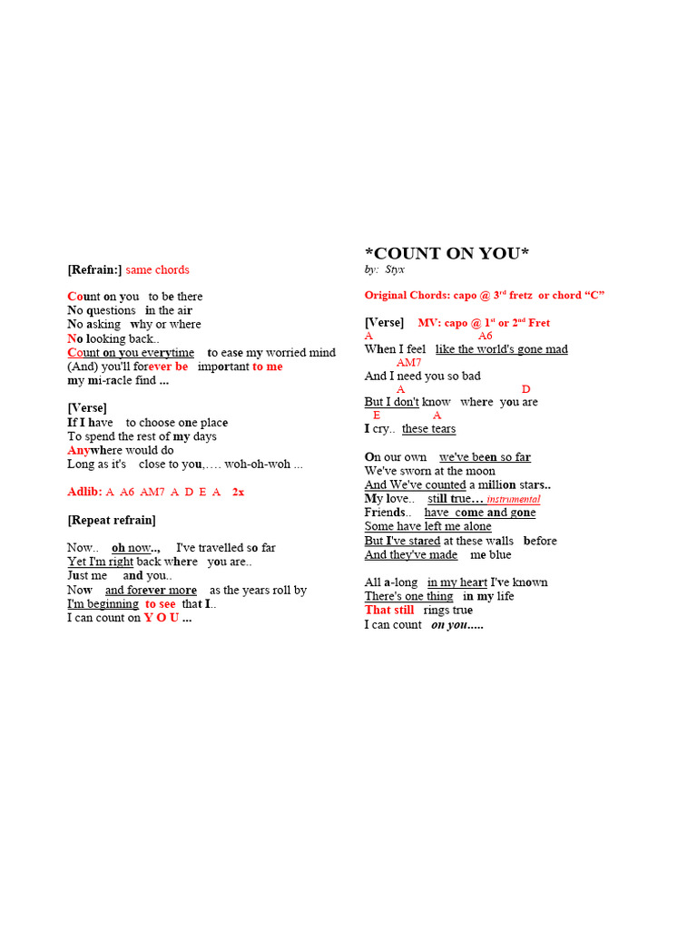 Count On You | PDF