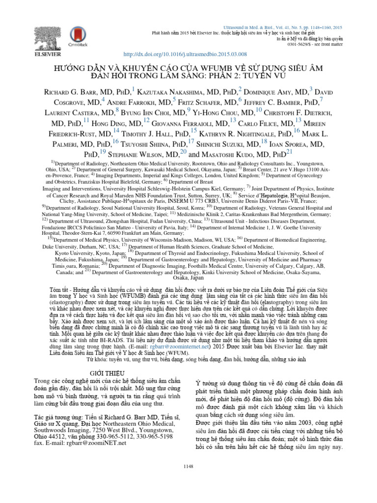 WFUMB Guidelines and Recommendations For Clinical Use of Ultrasound ...